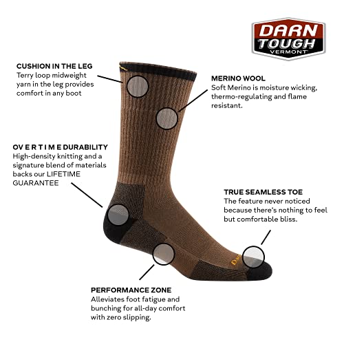 Darn Tough Men's Merino Wool John Henry Boot Sock Cushion, GRAVEL, Large