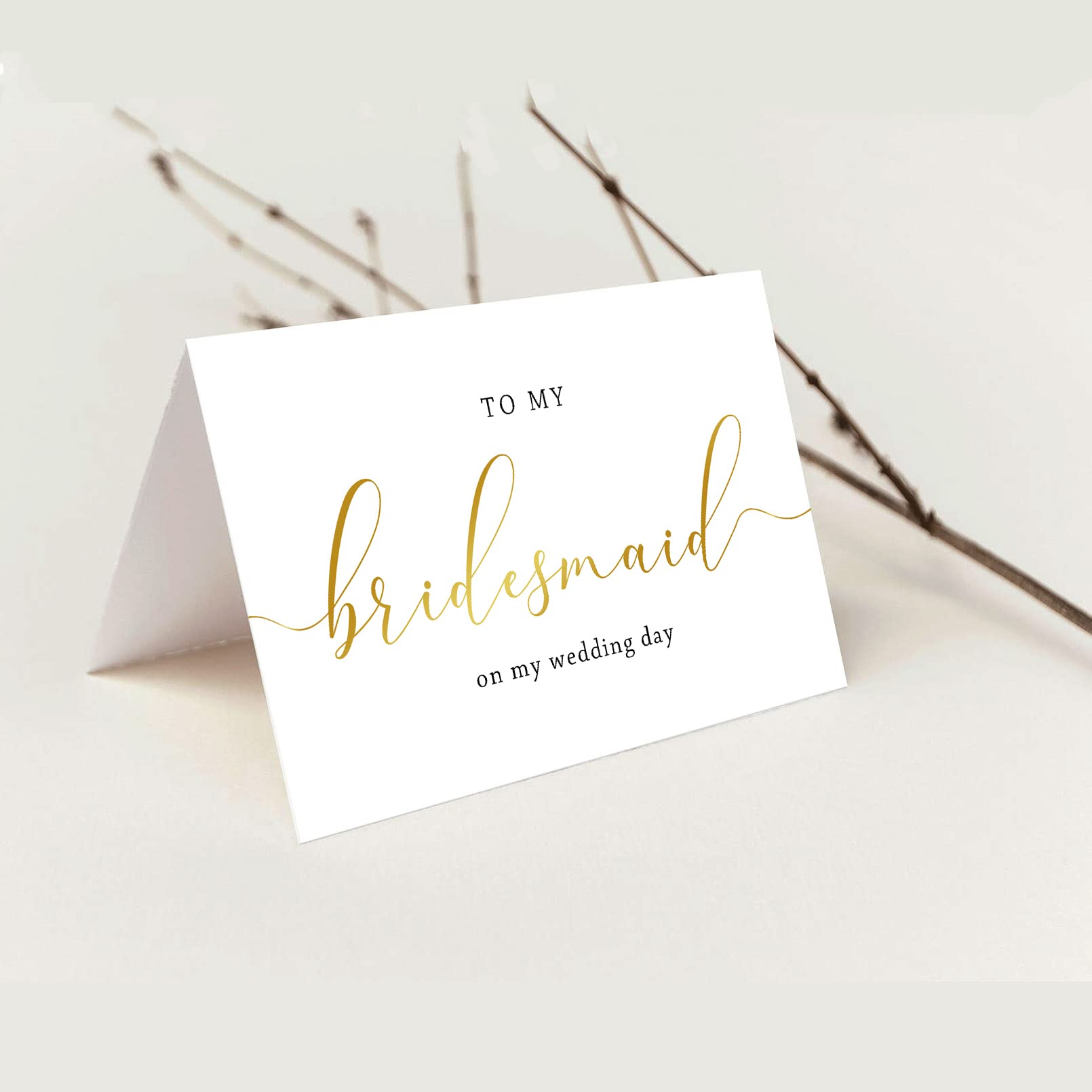 Spercy Wedding Bridesmaid Thank You Card, Blank Inside, 8" x 5.3"
