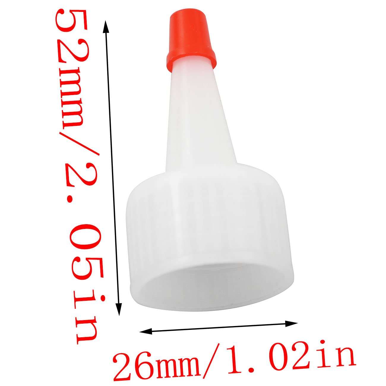 FMHXG Red-Tip Caps 30pcs Replacement Caps for Squeeze Bottles 24/410 Finish Plastic Bottle Caps, Neck Diameter: 26mm