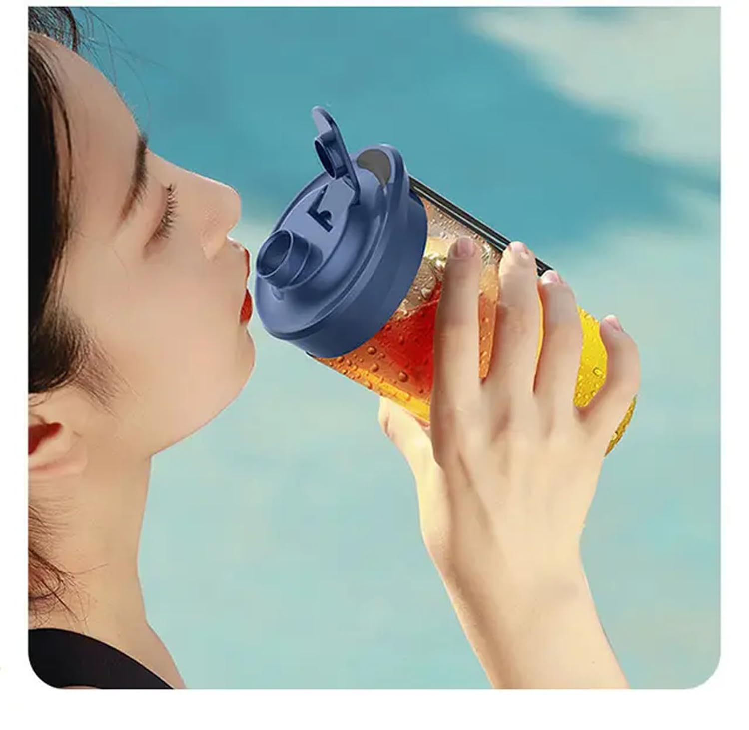 Generic Portable Blenders, 𝖯𝖾𝗋𝗌𝗈𝗇𝖺𝗅 𝖡𝗅𝖾𝗇𝖽𝖾𝗋 Smooths Blenders for Shakes Fruit Juicer USB Rechargeable with 2 Cups Small Blenders, New Handheld Blenders for Sports Travel and Outdoors (Blue), LQ-003