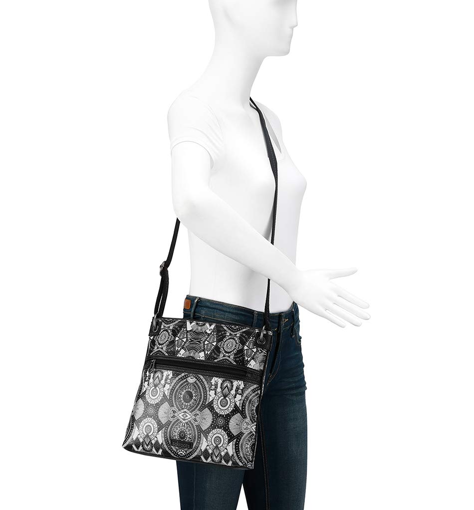 The Sak Flat Coated Canvas Crossbody, B&w Wonderlust