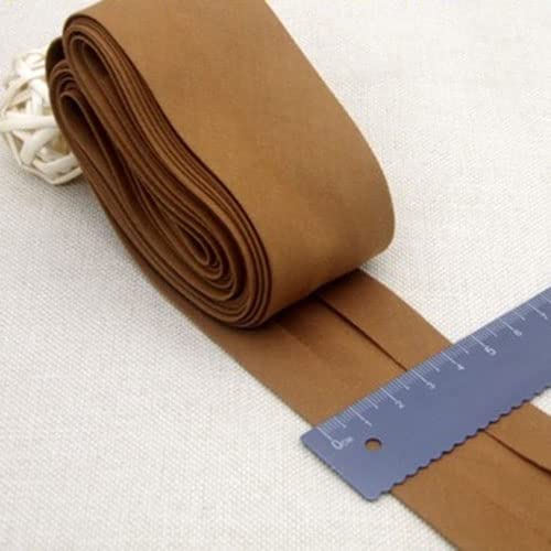 Cotton Bias Binding Tape 1.5 inch Extra Wide Quilt Fold Single 29 Colors 40mm Finished Size 3/4 inch 5.5 Yard (Brown)