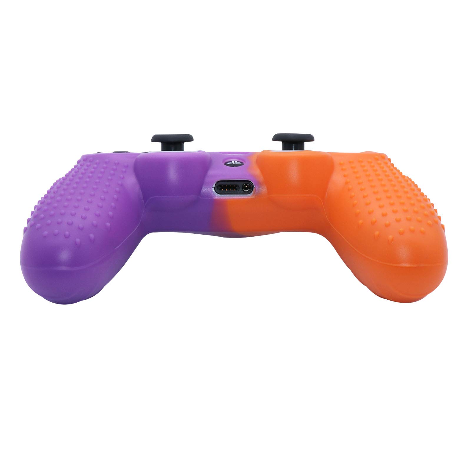Water Transfer Printing Silicone Skin for PS4 RALAN, Silicone Skin Controller for PS4 Slim/PS4 Pro Controller (Black Pro Thumb Grip x 8,Cat + Skull Cap Cover Grip x 2)