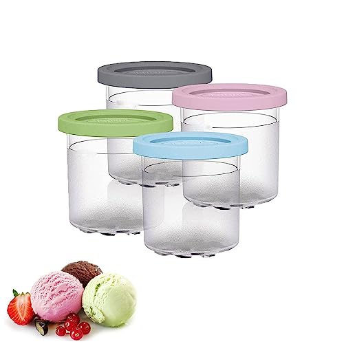DISXENT Creami Deluxe Pints, for Ninja Ice Cream Maker Pints, Pint Containers with Lids Airtight,Reusable Compatible NC301 NC300 NC299AMZ Series Ice Cream Maker