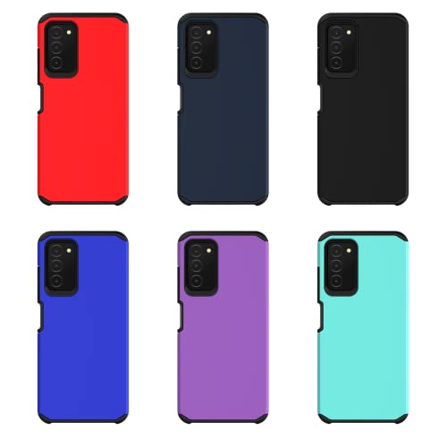 Huness for Samsung Galaxy A03S Case with 9H Tempered Glass Screen Protector,Durable Hybrid Shockproof Full-Body Protective Case Cover - Black