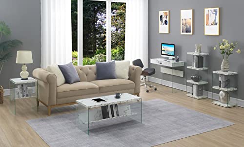 Convenience Concepts SoHo End Table, Faux White Marble, 15.75 in x 16.5 in x 23.75 in