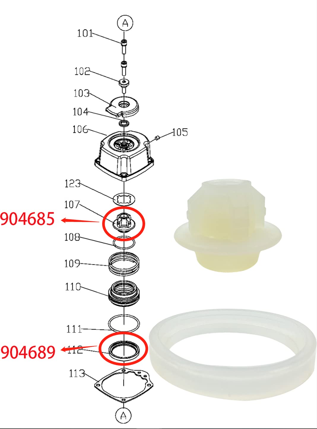 FN250B FN251 Nailer Head valve seal 904685 And 904689 Compatible With Porter Cable