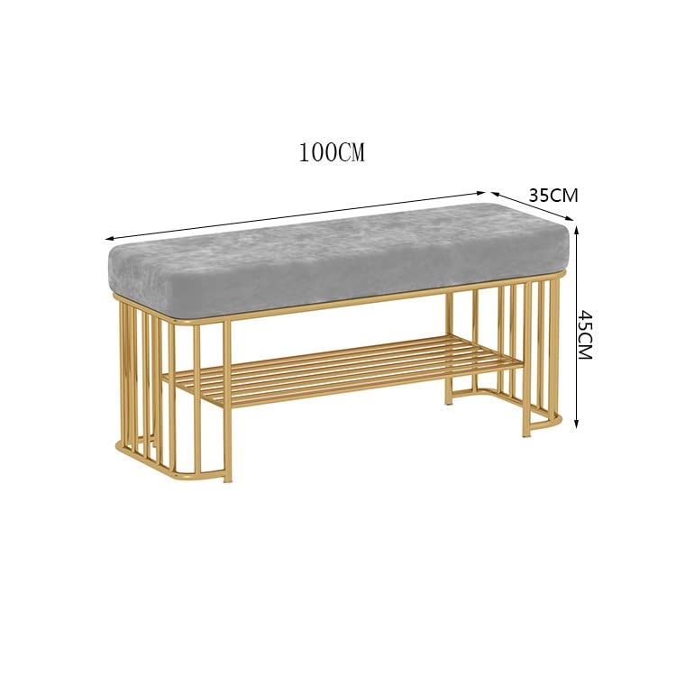 LDCHNH Change Shoe Stool Home Door Can Sit-Type Shoe Rack Long Strip Wear Shoe Stool Cloakroom Shoe Cabinet (Color : C, Size : 100 * 45 * 35cm)