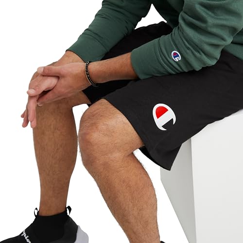 Champion mens 10" Powerblend Graphic Short, C Logo Shorts, Black, X-Large US