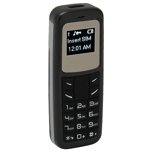 DAUZ Mini Mobile Cell Phone, Compact ABS Lightweight Mini Cell Phone for Travel (Black)