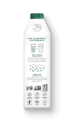 Elmhurst 1925 Milked Oats Unsweetened Oat Milk, 32 Ounce (Pack of 6)