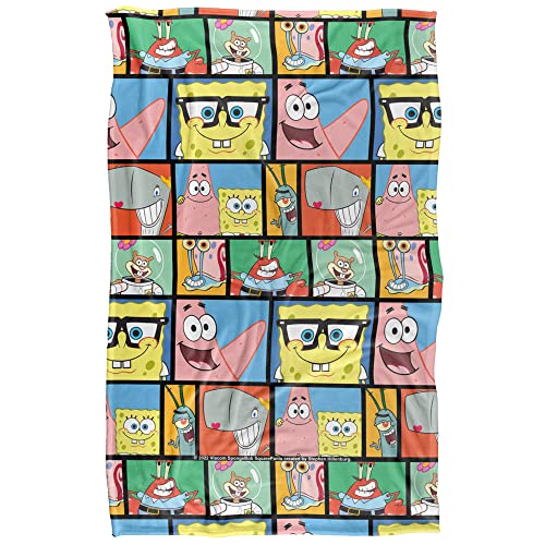 Spongebob Blanket, 36"x58" Spongebob Tile Pattern Silky Touch Super Soft Throw Blanket