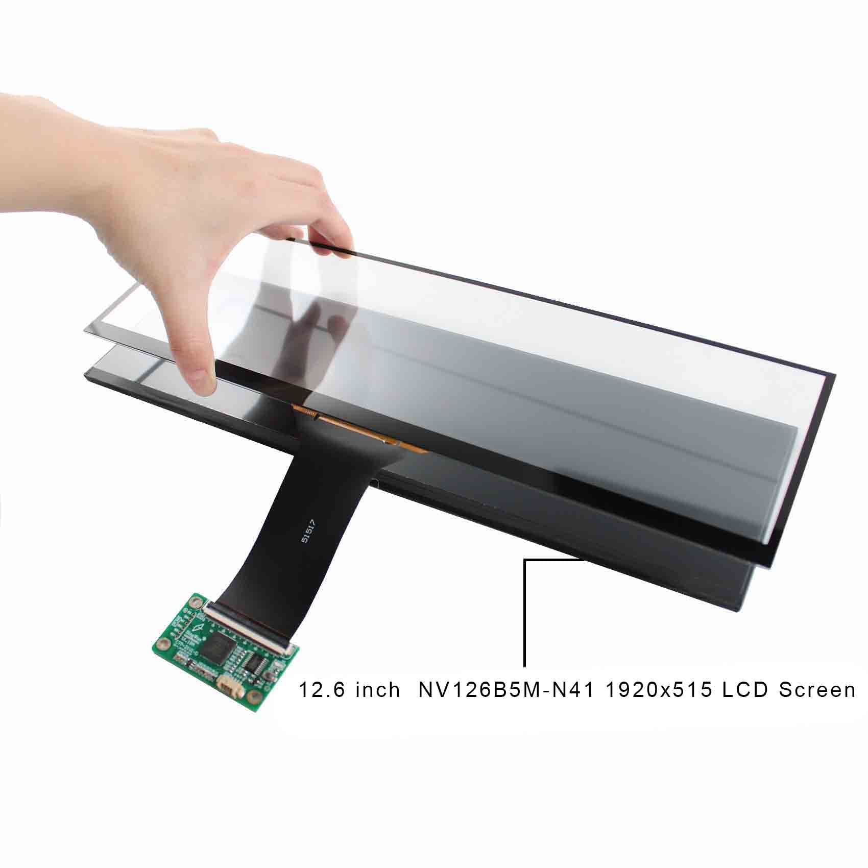 FanyiTek 12.6 inch Capacitive Touch Sensor Panel for 12.6" NV126B5M-N41 1920x515 IPS LCD Screen (Screen not included),support 10 muti-touch,Connecting via USB port