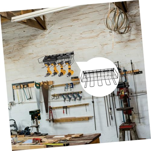 LABRIMP Tool Storage Box Power Tools Storage Rack Power Tool Wall Organizer Multifunctional Tool Storage Rack Electric Drill Holder Tool Organizer Cordless Drill Holder Iron Black