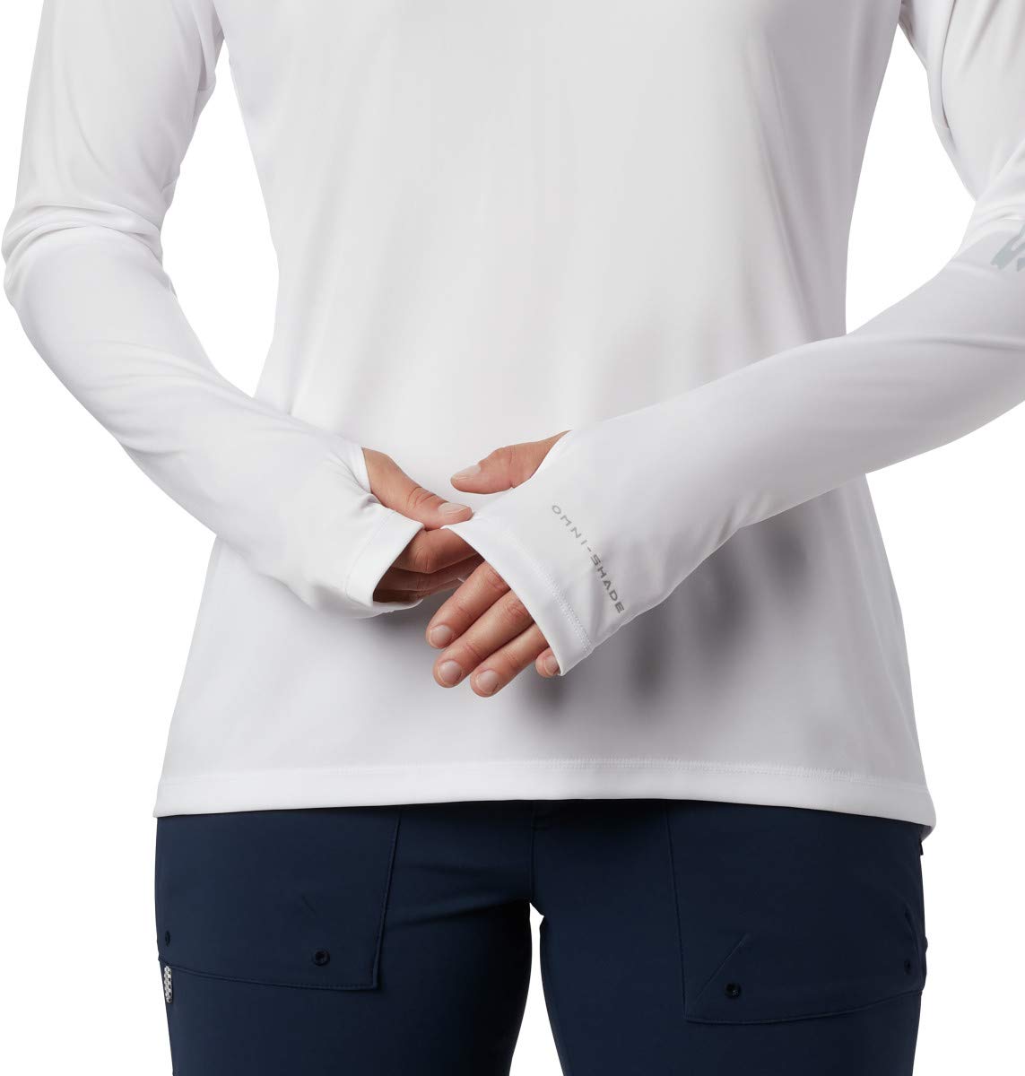 Columbia Women's Tidal Tee Hoodie, White/Cirrus Grey Logo, Medium