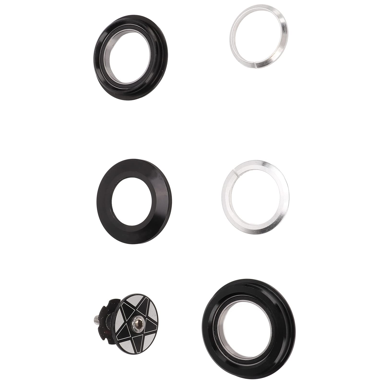CUTULAMO Headset Bearing Bowl Group, Mountain Road Bike Headset Bearing Rustproof Easy to Non Fade CNC Process Aluminum Alloy for