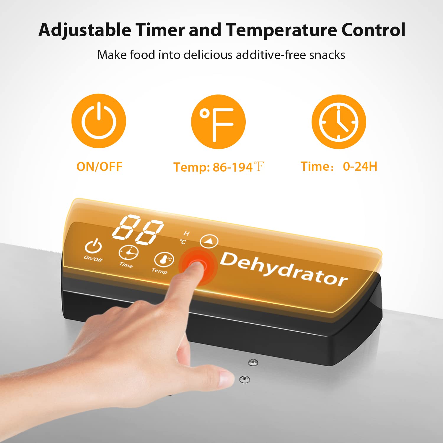 Commercial Food Dehydrator Machine Electric Dehydrators for Food and Jerky, 16 Trays Stainless Steel Fruit Vegetable Dryer with Digital Timer and Temperature Control