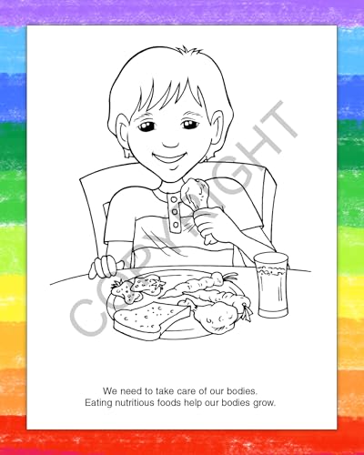 ZOCO - Good Nutrition - Educational Coloring Books (25 Bulk Pack, Without Crayons) - Healthy Eating Handout - Games, Puzzles, Fun Activities for Kids