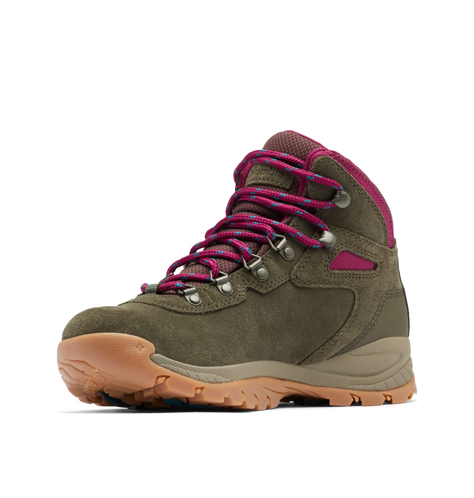 Columbia Women's Newton Ridge Plus Waterproof Amped, Peatmoss/Red Onion, 11