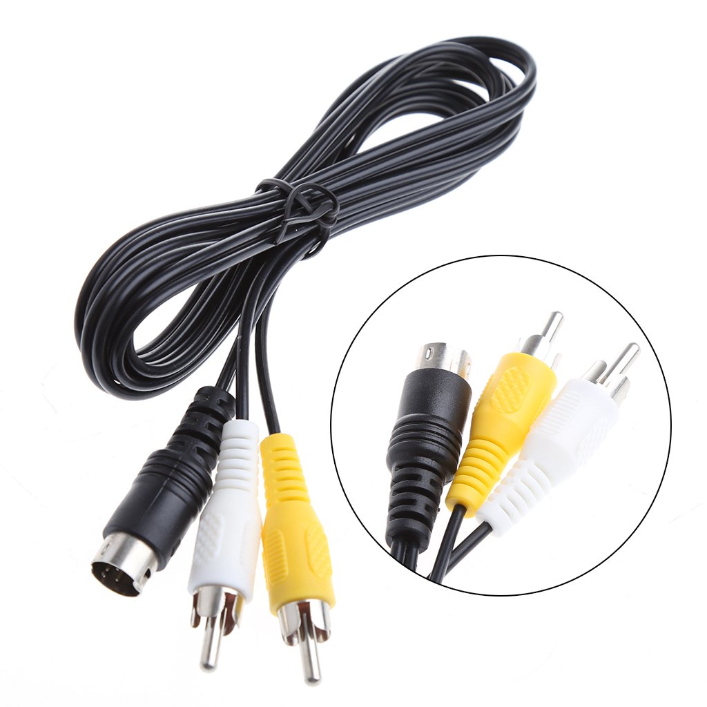 Tsond Black 1.5M/5FT Audio Video AV Stereo Composite Adapter Cable For SEGA Genesis/MD