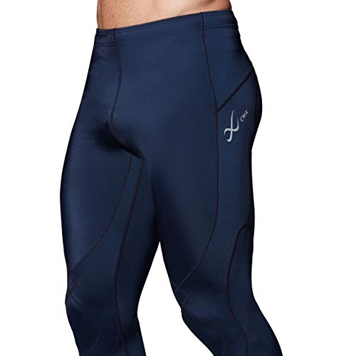 CW-X Men's Stabilyx Joint Support Compression Sports Tights, True Navy, Large