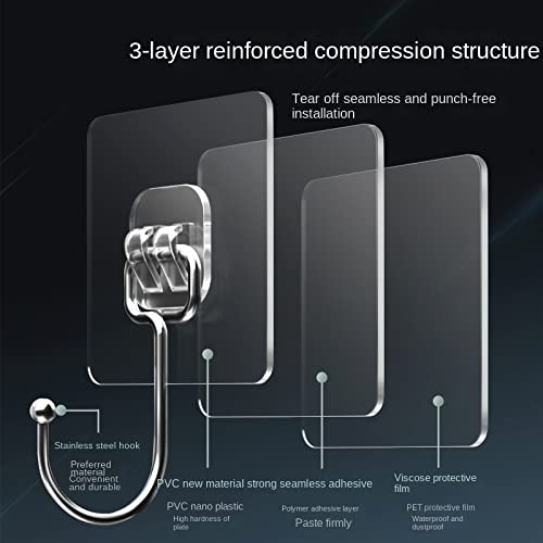 Large Adhesive Hooks For Hanging Heavy Duty(33lbsmax).Self Adhesive No Punching Waterproof And Rustproof No Races Stainless Steel Hook Multiple Uses For Bathroom Bedroom Kitchen And Outdoor. 15pack