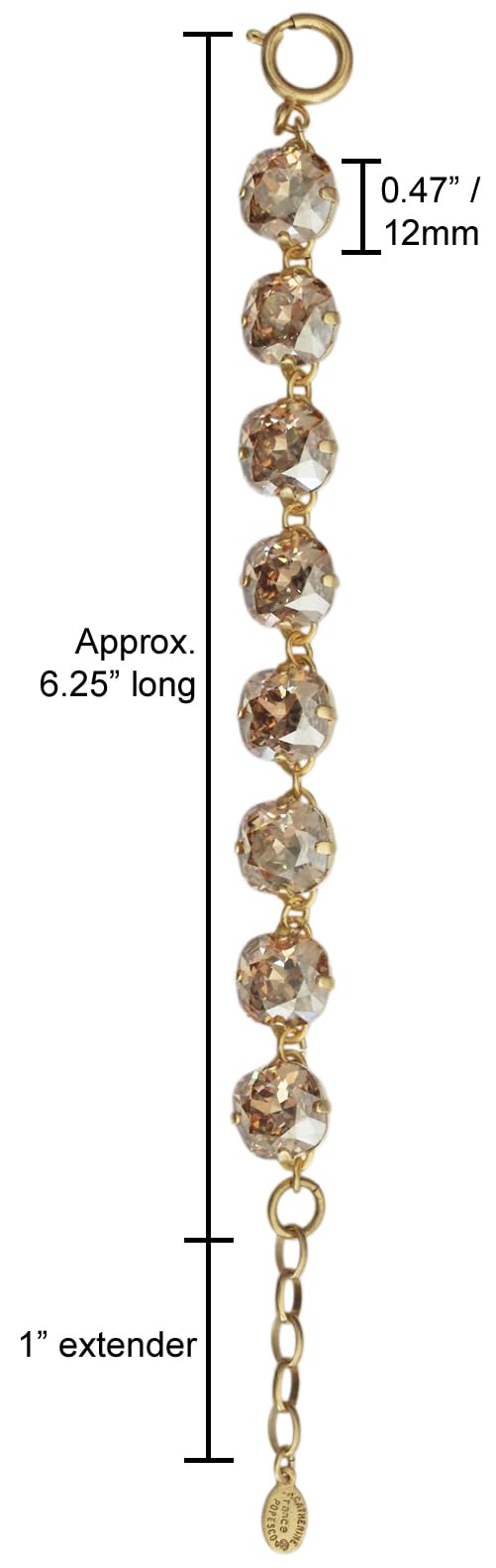 Catherine Popesco Goldtone Crystal Round Bracelet, Champagne 1696G