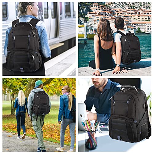 LTINVECK Extra Large 50L Travel Laptop Backpack, Computer bag Backbag with USB Charging Port, TSA Friendly Durable Big RFID Heavy Duty Business Tech Backpack Fits 17 Inch Laptops for Men Women