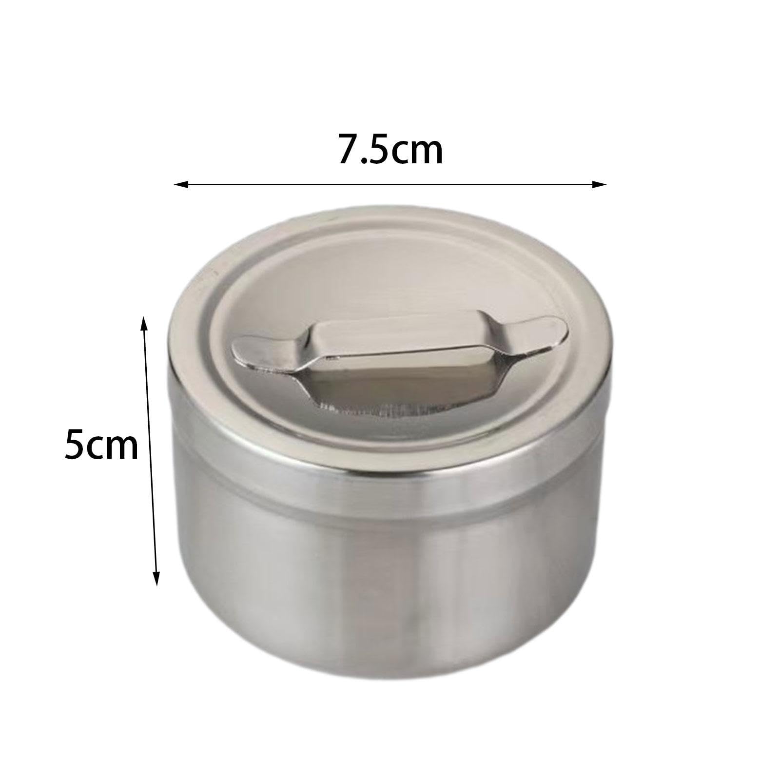 Generic Stainless Steel Medical Ointment Jar Apothecary Jar Cotton Balls Dispenser, 7.5cmx5cm, Silver