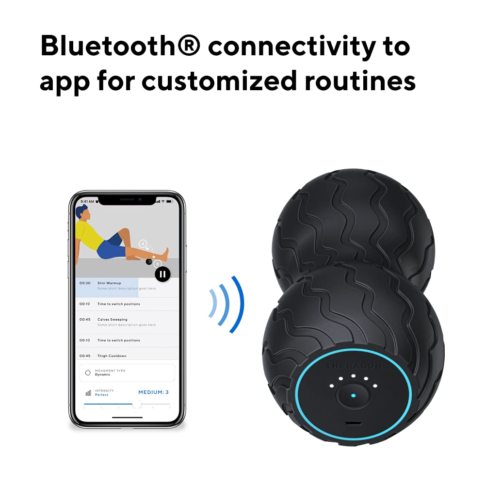 Full Body Wave Series Bundle: Customized Vibration Ergonomic Contoured Foam Roller Wave Duo + Yoga Mat Non-Slip Super Grip from The Creators of Theragun Massage Guns