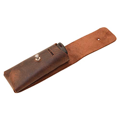 Hide & Drink, Leather Riveted Swiss Knife Case, Holster, Protector, Hiking & Camping Essentials, Handmade :: Bourbon Brown