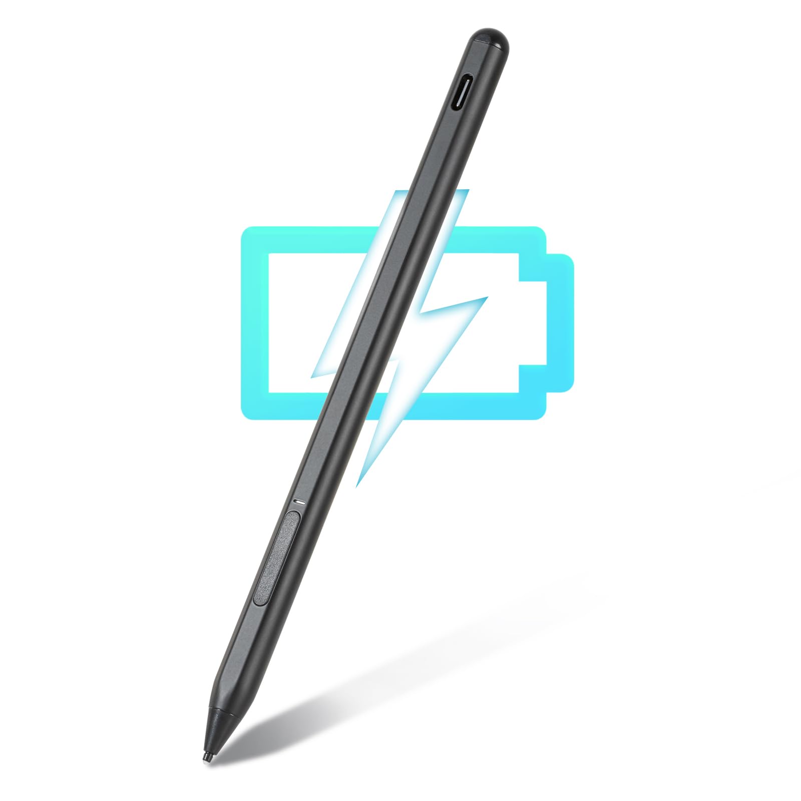 CoBak Stylus Pen for Microsoft Surface with 4096 Level Pressure, Eraser & Right-Click, Palm Rejaction Functiopns, Work for Surface Pro 8/X/7+/7/6/5/4/3, Surface/Go/Book/Laptop(Black)