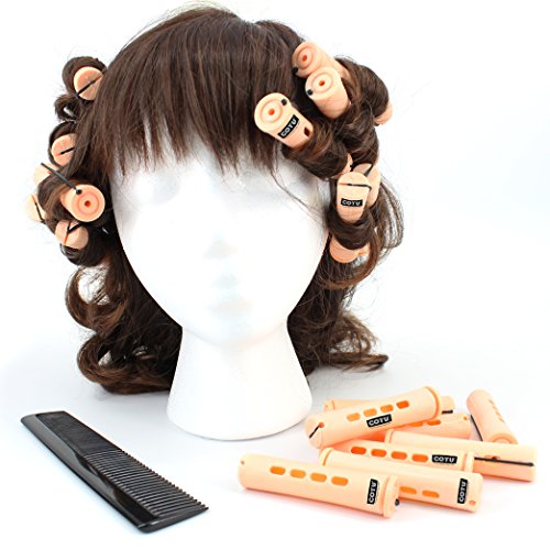 COTU (R) 48 pieces Variety Pack Perm Rods for Hair - Sizes: Small, Medium, Large & Jumbo - Colors: Tangerine, Sandy, Lilac & Gray