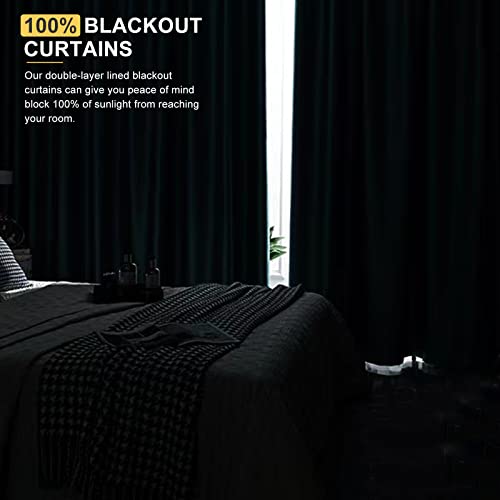 RHF 100% White Blackout Curtains for Bedroom 84 Inches Long (with Liner), White Linen Blackout Curtains for Living Room 2 Panels Set, Grommet Curtains & Drapes, Burlap Curtains- 2 Panels, 50x84