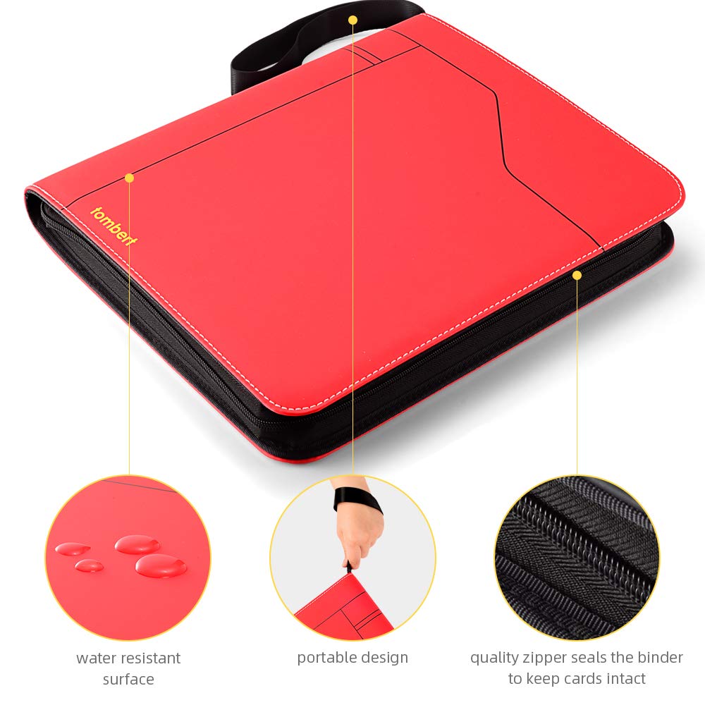 tombert 9-Pocket 720 Cards TCG Binder Compatible with PTCG, Sleeves Card Carrying Case for Baseball Cards, MTCG, etc. PKM-Big