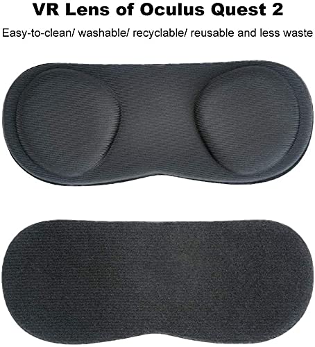 CONNYAM Washable VR Silicone Mask Pad Face Cover for Meta / Oculus Quest 2 with Lens Protective Cover and Microfiber Cleaning Cloths