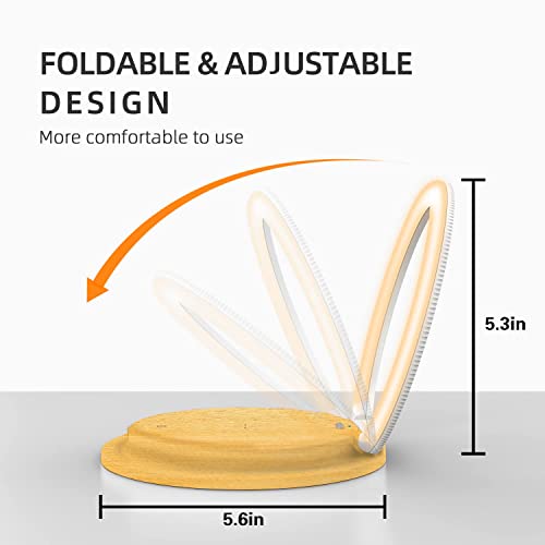 emie Wireless Charger Pad with Lamp, Fast Max 15W Wireless Charging Solution for Qi Enabled/iPhone/Galaxy, LED Touch Table Lamp for Bedside Nightstand Desk and Bedroom Dorm Home Office Decor