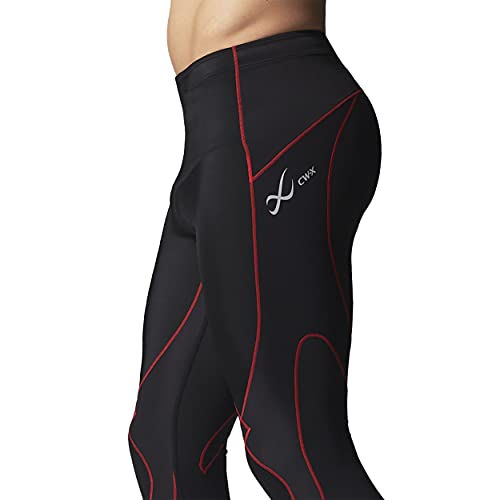 CW-X Men's Standard Stabilyx Joint Support Compression Tights, Black/Red, XX-Large