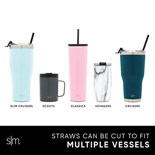 Simple Modern Plastic Reusable Straws | BPA Free and Waste Reducing Straw for Tumblers and Travel Mugs | Classic Collection | 12 Pack | Midnight Black