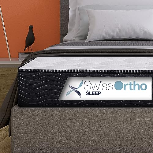 Swiss Ortho Sleep, Memory Foam and Innerspring Hybrid Medium-Firm Plush Mattress/Mattress-in-a-Box/Pressure Relieving Bliss