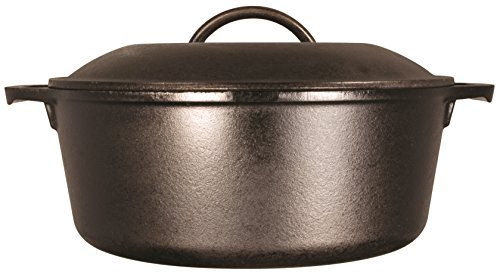 Lodge L8DOLKPLT Cast Iron Dutch Oven with Dual Handles, Pre-Seasoned, 5-Quart & L5SK3 Pre-Seasoned Cast-Iron 8-Inch Skillet