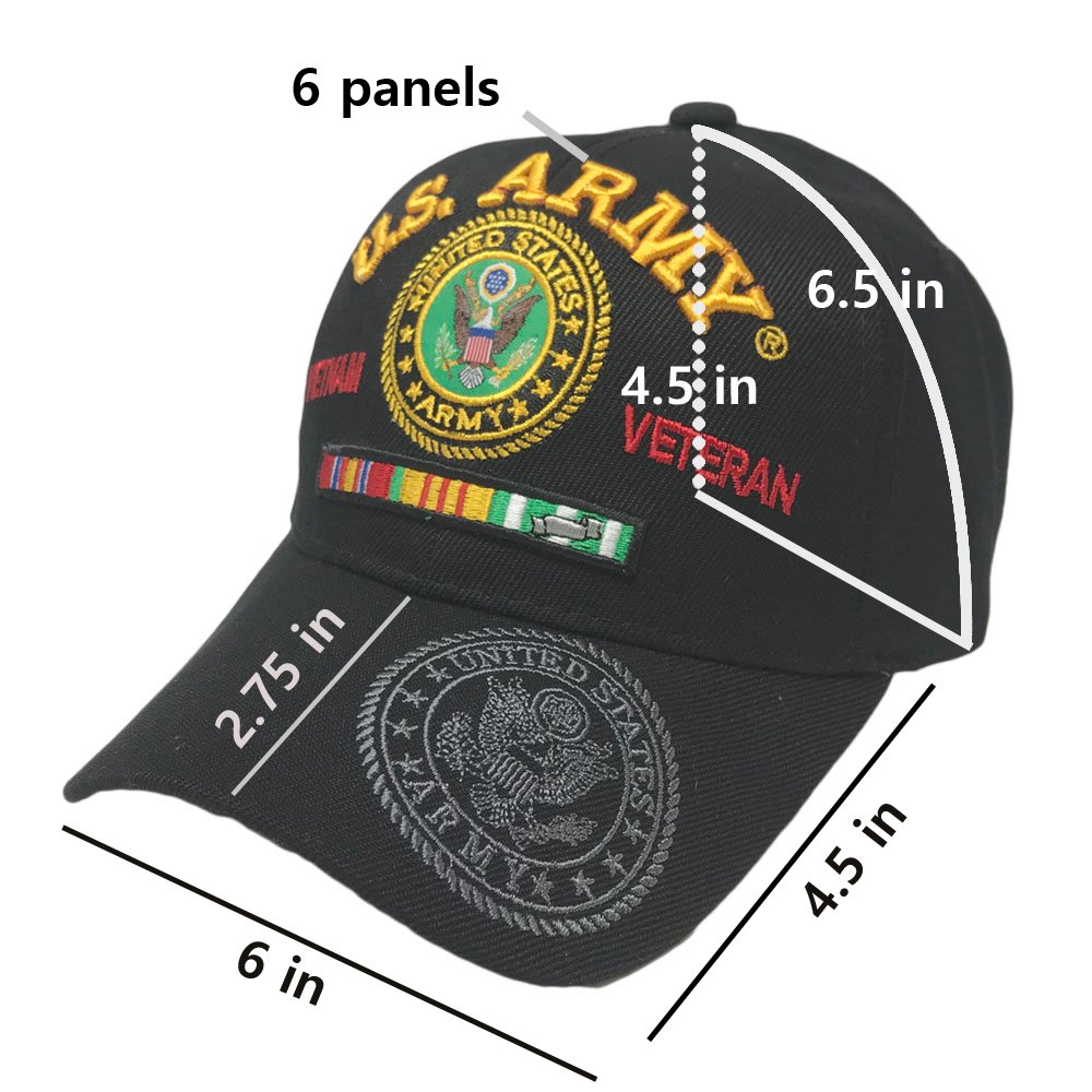 DANKONG Acrylic Military Hat - US Warriors Official Licensed Army Hat 3D Embroidered with Size Adjustable Hoop and Loop Closure for Men and Women - 82nd Airborne Division - Black