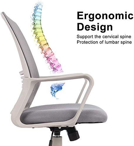 Office Chair, Desk Chair Home Office Chair Mesh Computer Chair Ergonomic Office Chair with Lumbar Support Armrests, Mid Back Task Chair Adjustable Swivel Rolling Chair for Home Office, Living Room
