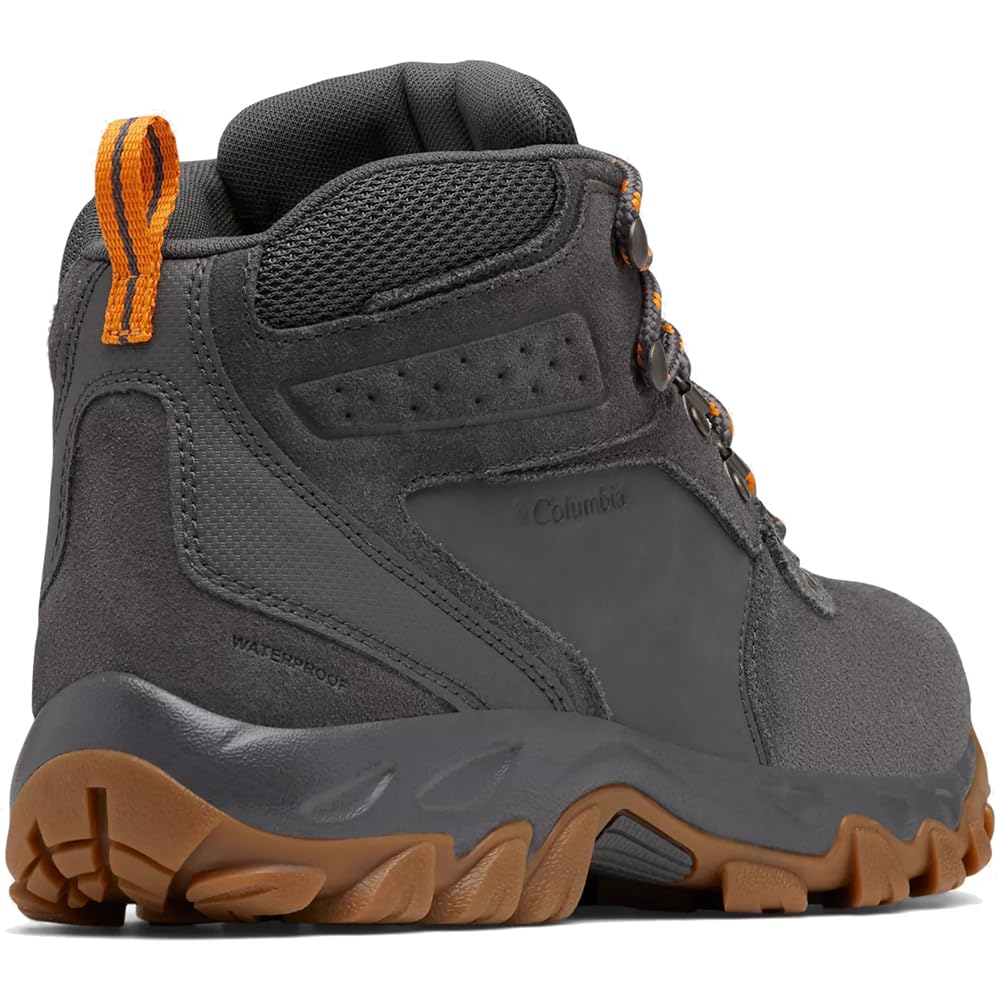 Columbia Men's Newton Ridge Plus II Suede Waterproof Hiking Shoe, Dark Grey/Gold Amber, 11