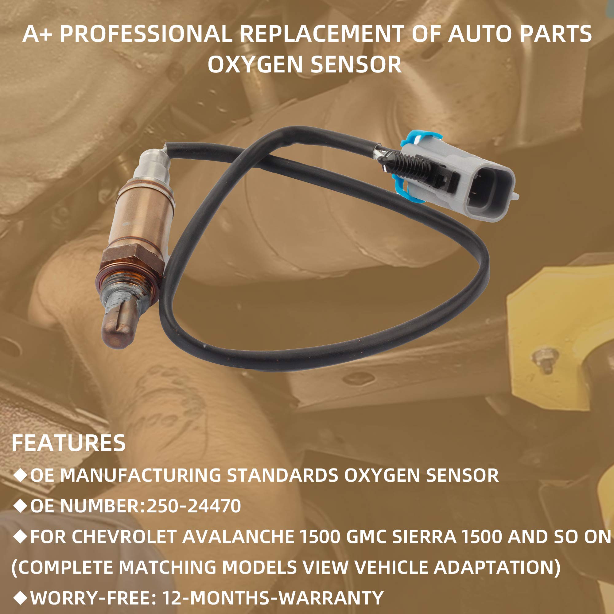 Dasbecan Oxygen Sensor Compatible with 2002-2005 Chevy Avalanche Silverado Suburban 1500 Tahoe GMC Sierra Yukon 1500 Escalade (Only Fit 5.3L) Replace# 250-24470 (4PCS)