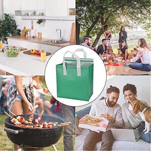 SDQCLIIF insulated take out bags,restaurant takeaways bags with sturdy Self-adhesive stickers and handles,ideal for uber eats,Cold or hot Food Delivery,Restaurant takeaways,Picnic party
