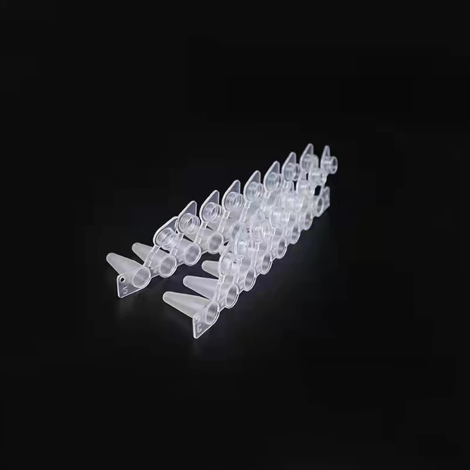PCR Tubes - 0.2ml PCR Tubes Thin Wall, SHinged Flat Caps Attached,DNase/RNase Free,(125 Strips/Box)