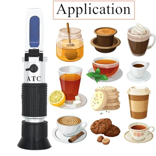 KYKYK Refractometer, 0-90% Sugar Brix Refractometer Food Content Juice Liquid ATC Measurement Tool for Fruit, Homebrewing, Juice, Vegetables