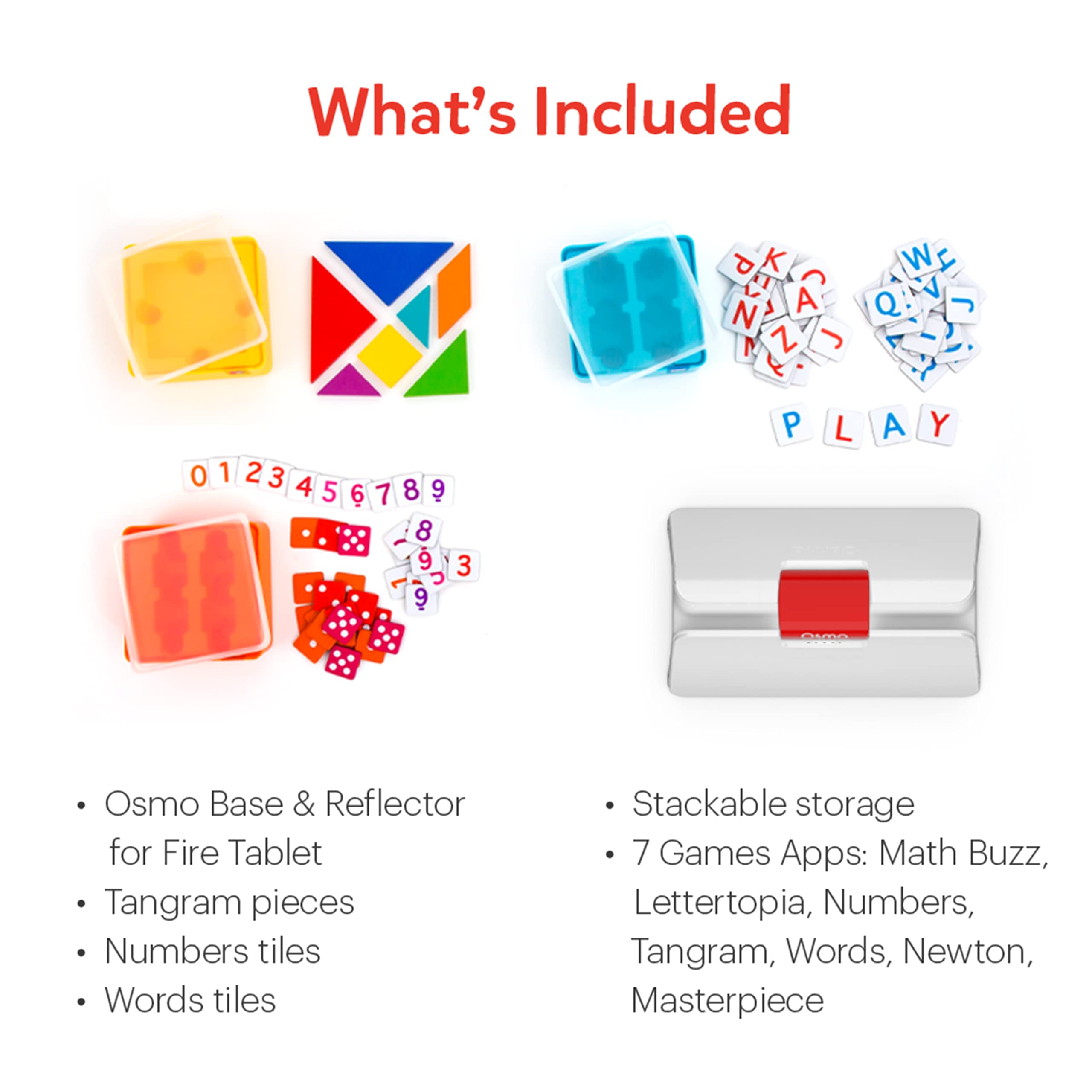 Osmo-Genius Starter Kit for Fire Tablet + Family Game Night-7 Educational Learning Games for Spelling,Math & more-Ages 6-10-STEM Toy Gifts- 6 7 8 9 10(Osmo Fire Tablet Base Included-Amazon Exclusive)