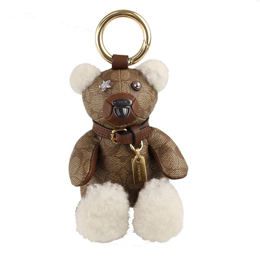 Coach Bear Keychain Signature Canvas Leather Limited Edition Collectible